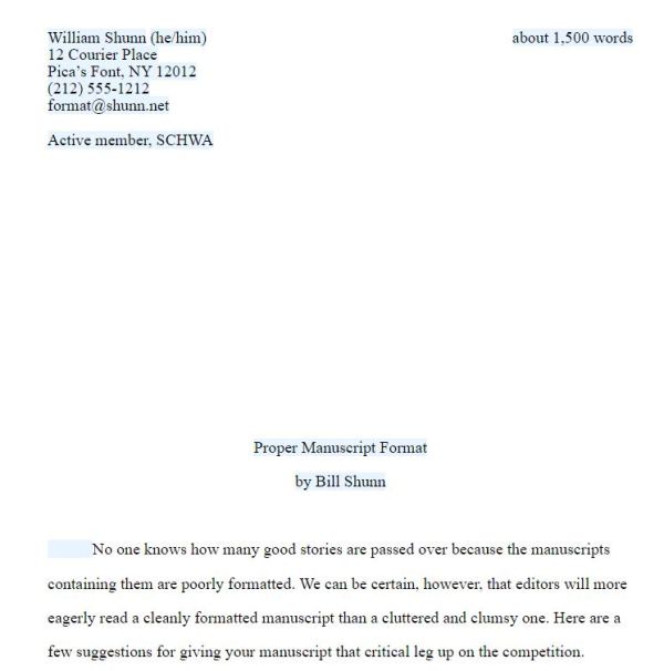 How To Format A Short Story For Submission